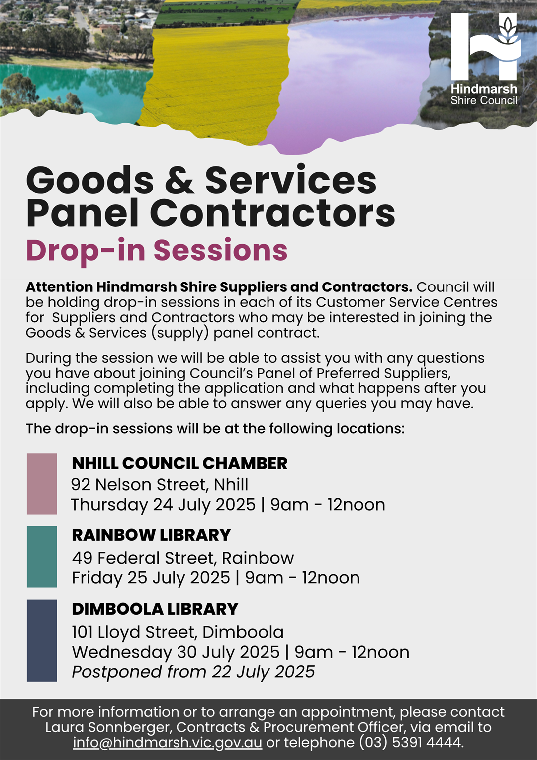 Dimboola Drop-In Session - Goods and Services Tender Hindmarsh Shire ...